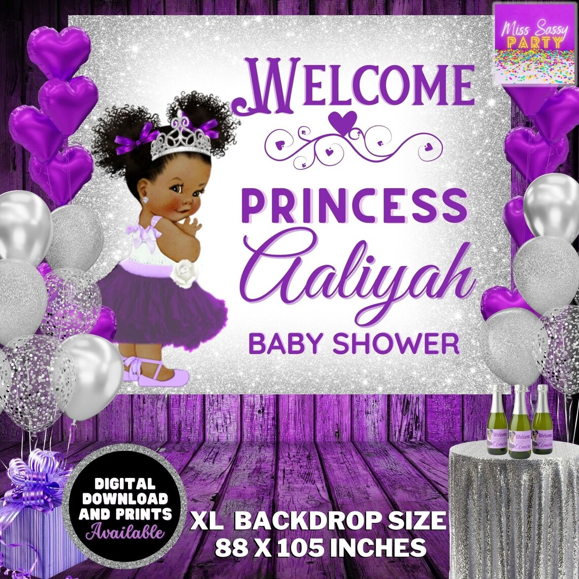 Elegant Royal African Princess Purple Baby Shower, Royal Birthday ...