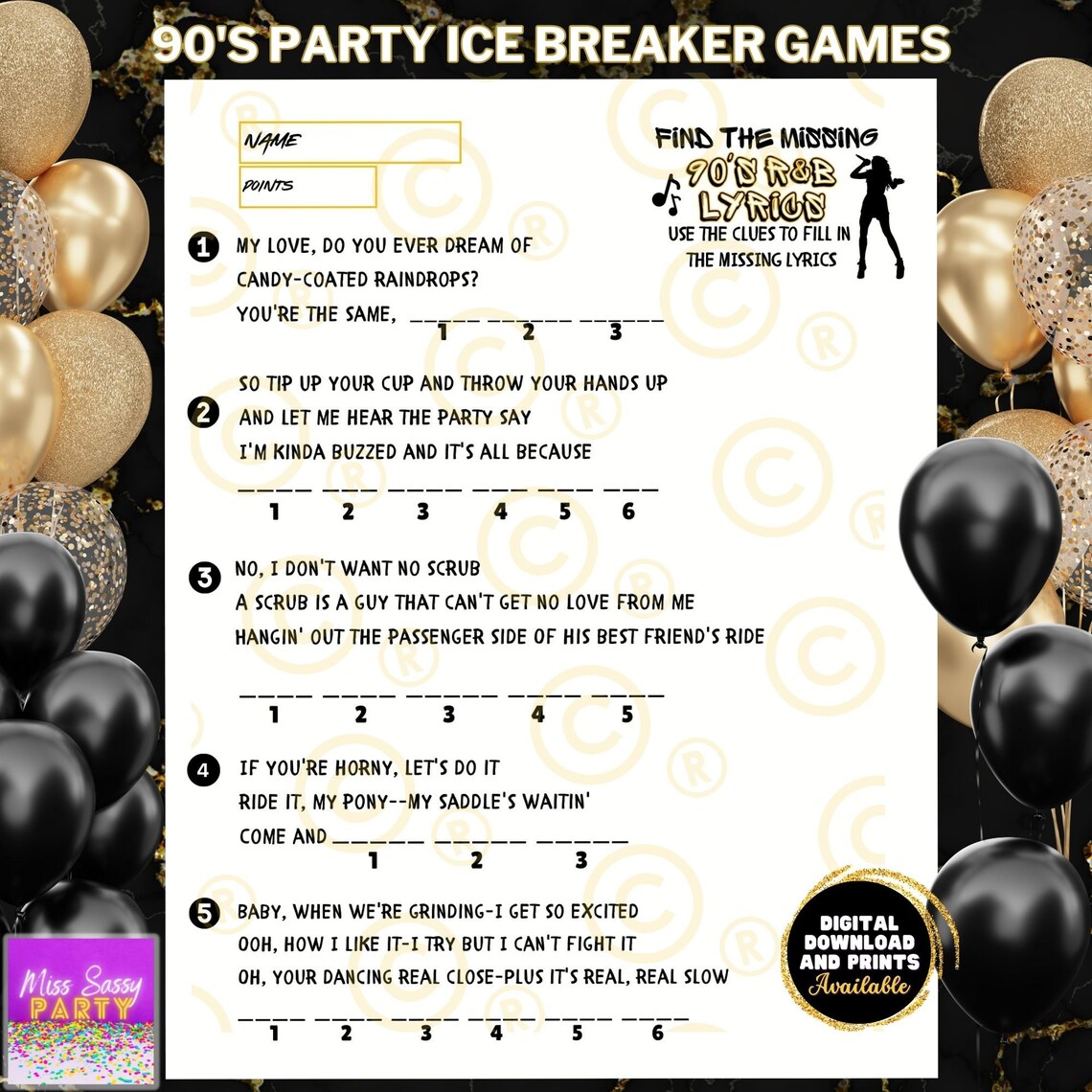 90's Hip Hop Crossword Puzzle, Old School Birthday/baby Shower Group ...