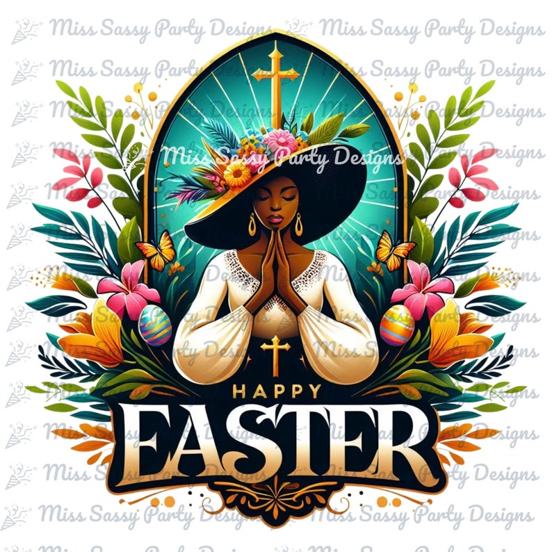 Praying African American Woman, Happy Easter, Holy Cross, Resurrection ...