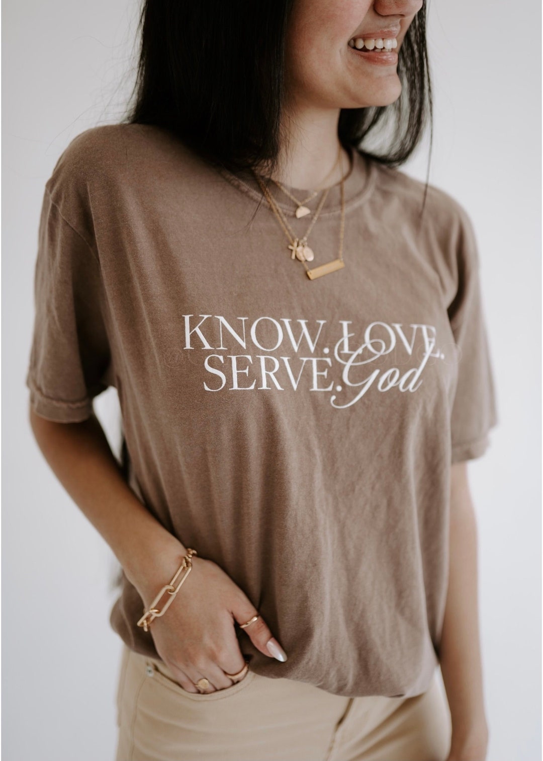 Know Love Serve God Christian T-shirt, Catholic T-shirt, Jesus T-shirt ...