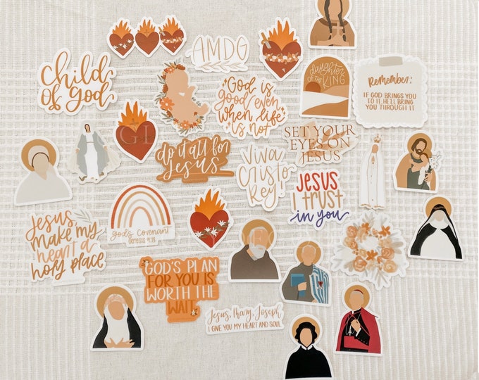 Build Your Own Sticker Bundle, Catholic Stickers, Saint Stickers ...