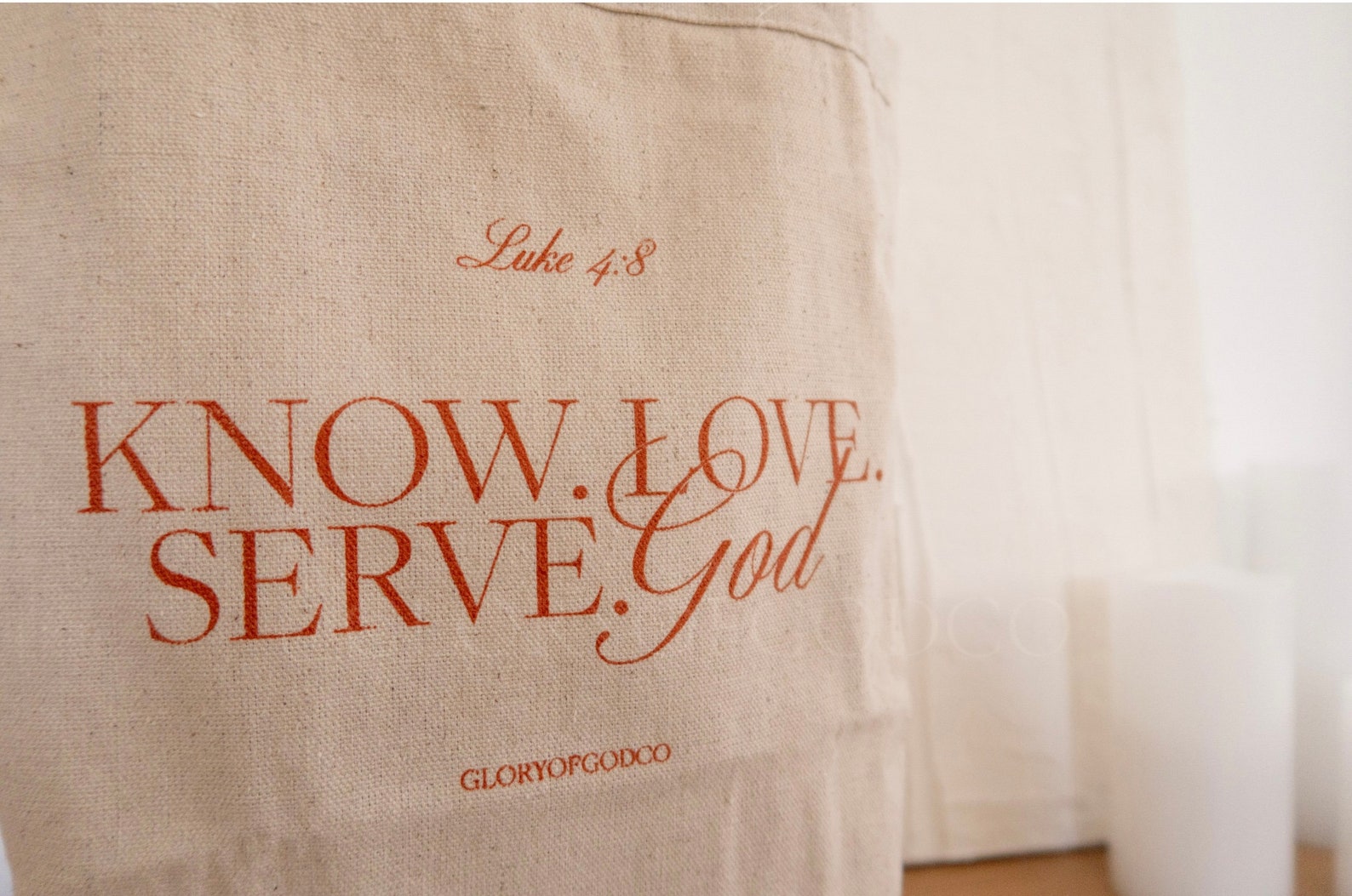 Know Love Serve God Canvas Tote Bag, Christian Canvas Tote, Catholic ...