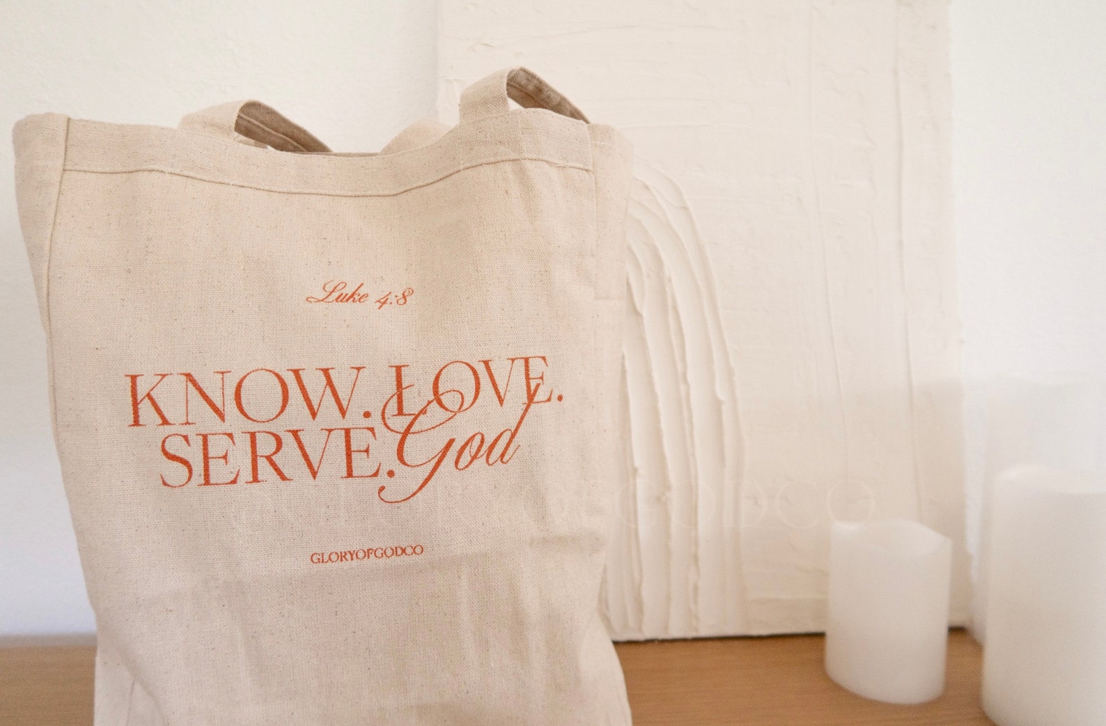 Know Love Serve God Canvas Tote Bag, Christian Canvas Tote, Catholic ...