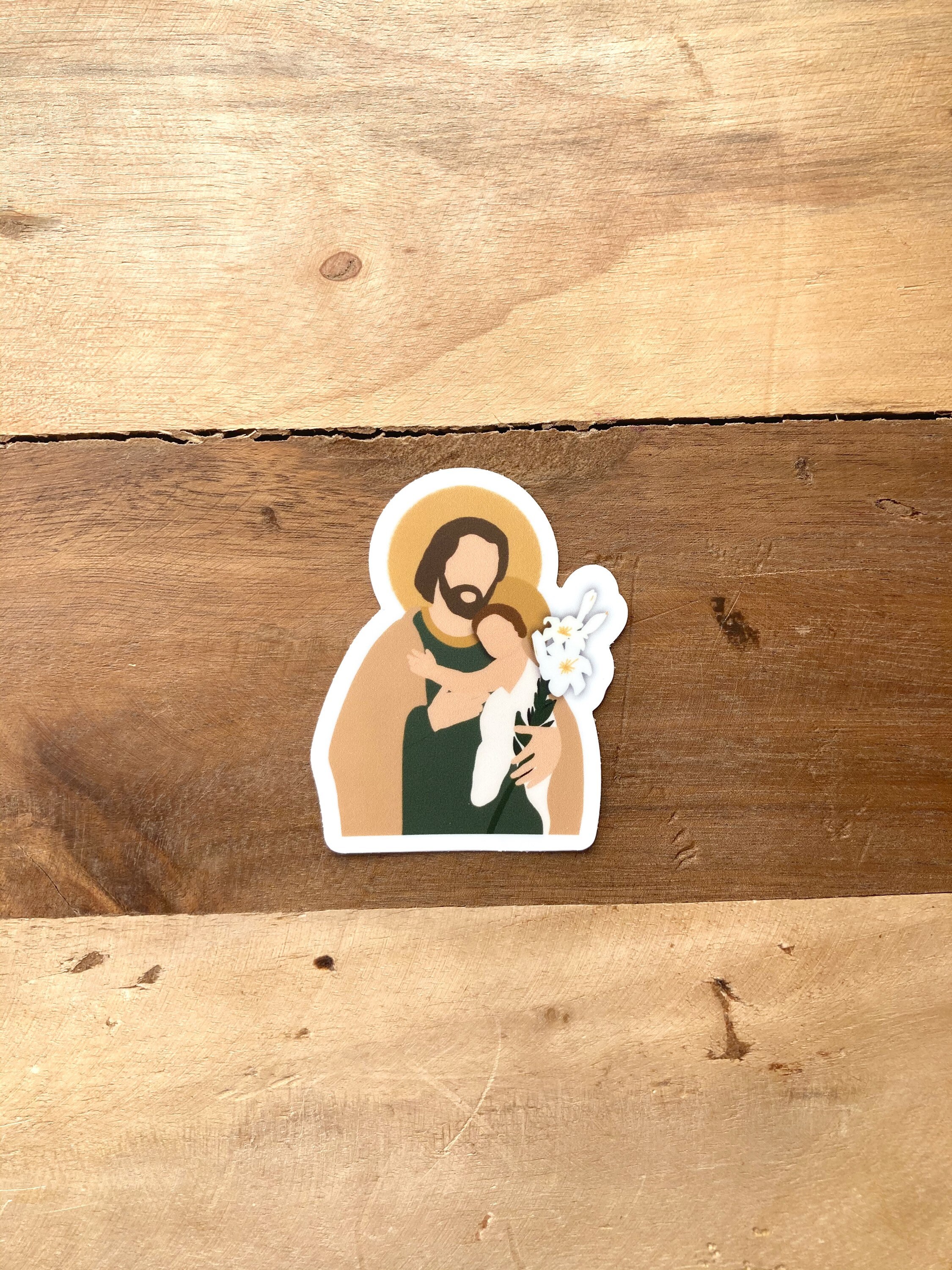 Saint Joseph Vinyl Sticker, Catholic Sticker, Saint Sticker, Laptop ...