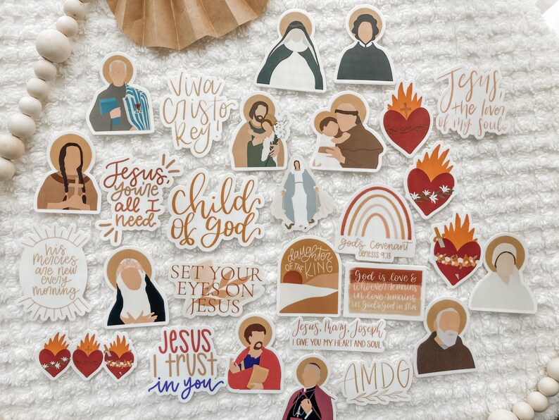 Build Your Own Sticker Bundle Catholic Stickers Saint | Etsy