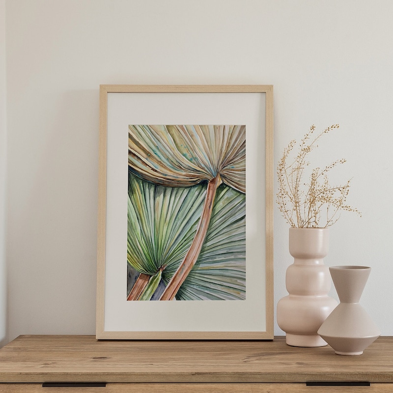 Palm Leaf Wall Art - Etsy