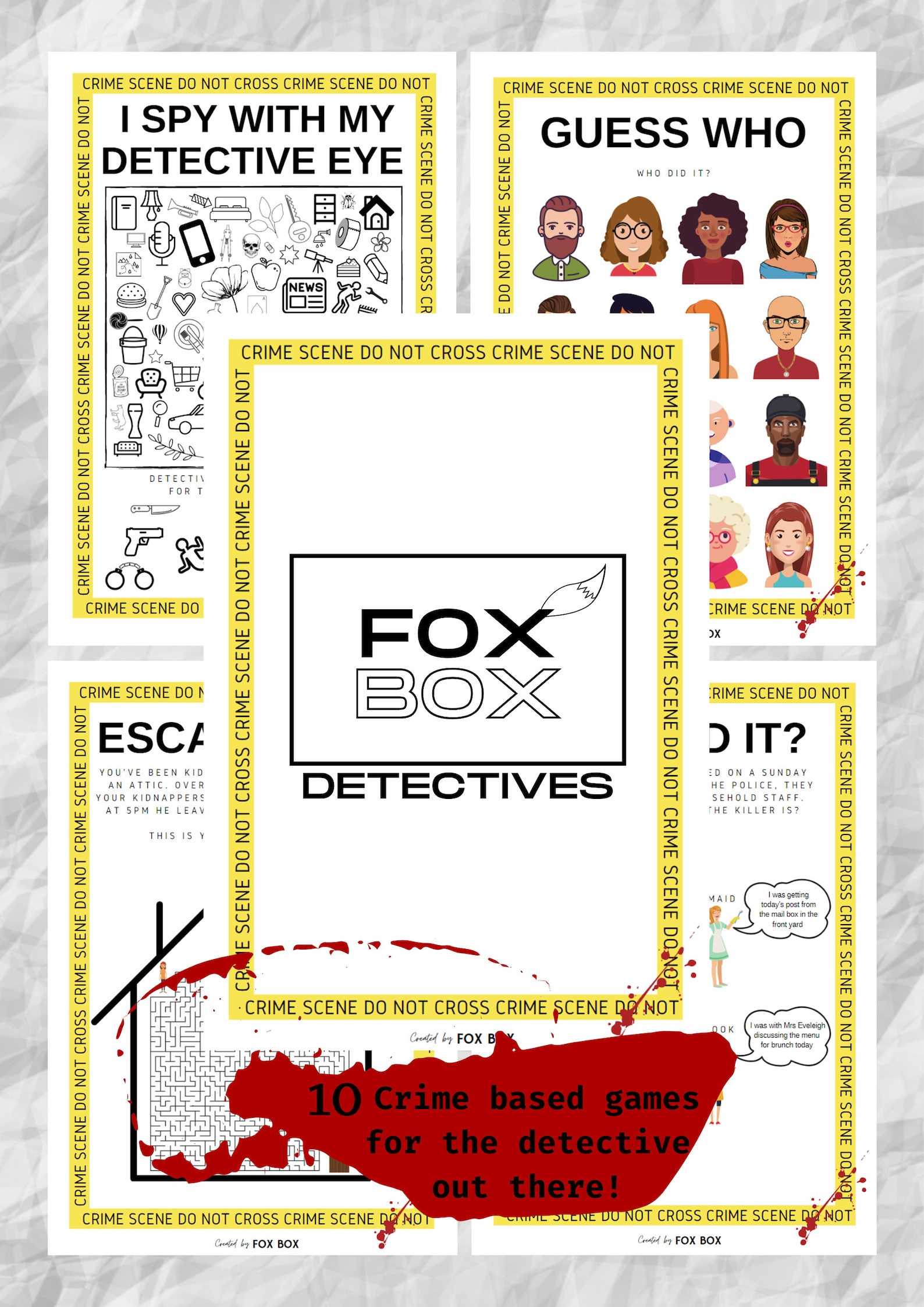 Crime Activity Book Games Colouring in Detective Work - Etsy