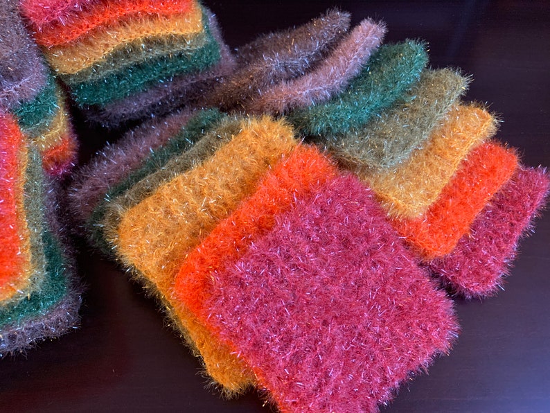 Scrubbies square, Fall Colors set of 7 - Etsy