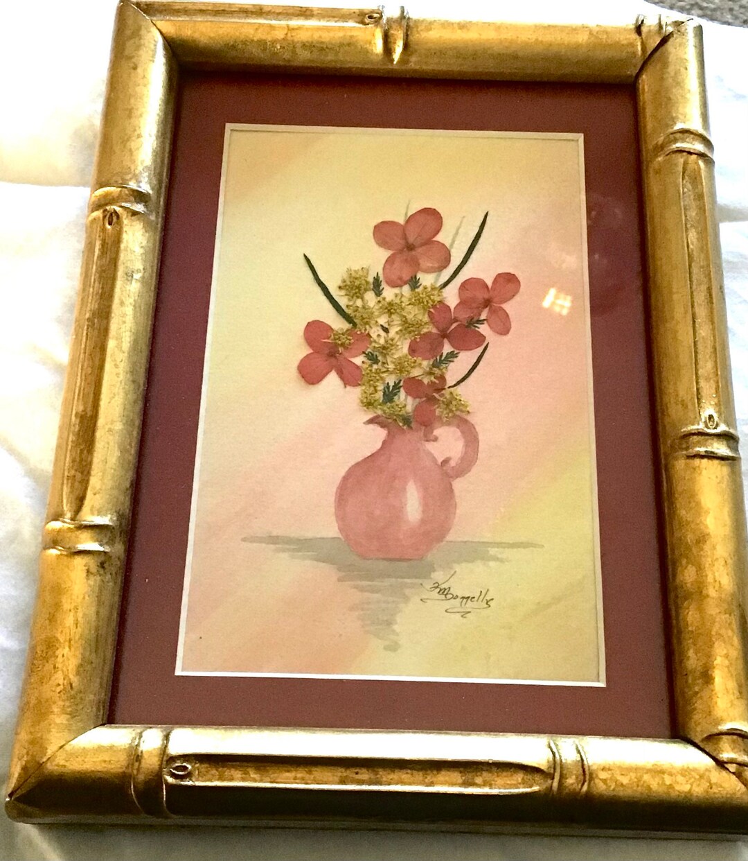 Pink Pitcher in Gold Frame - Etsy