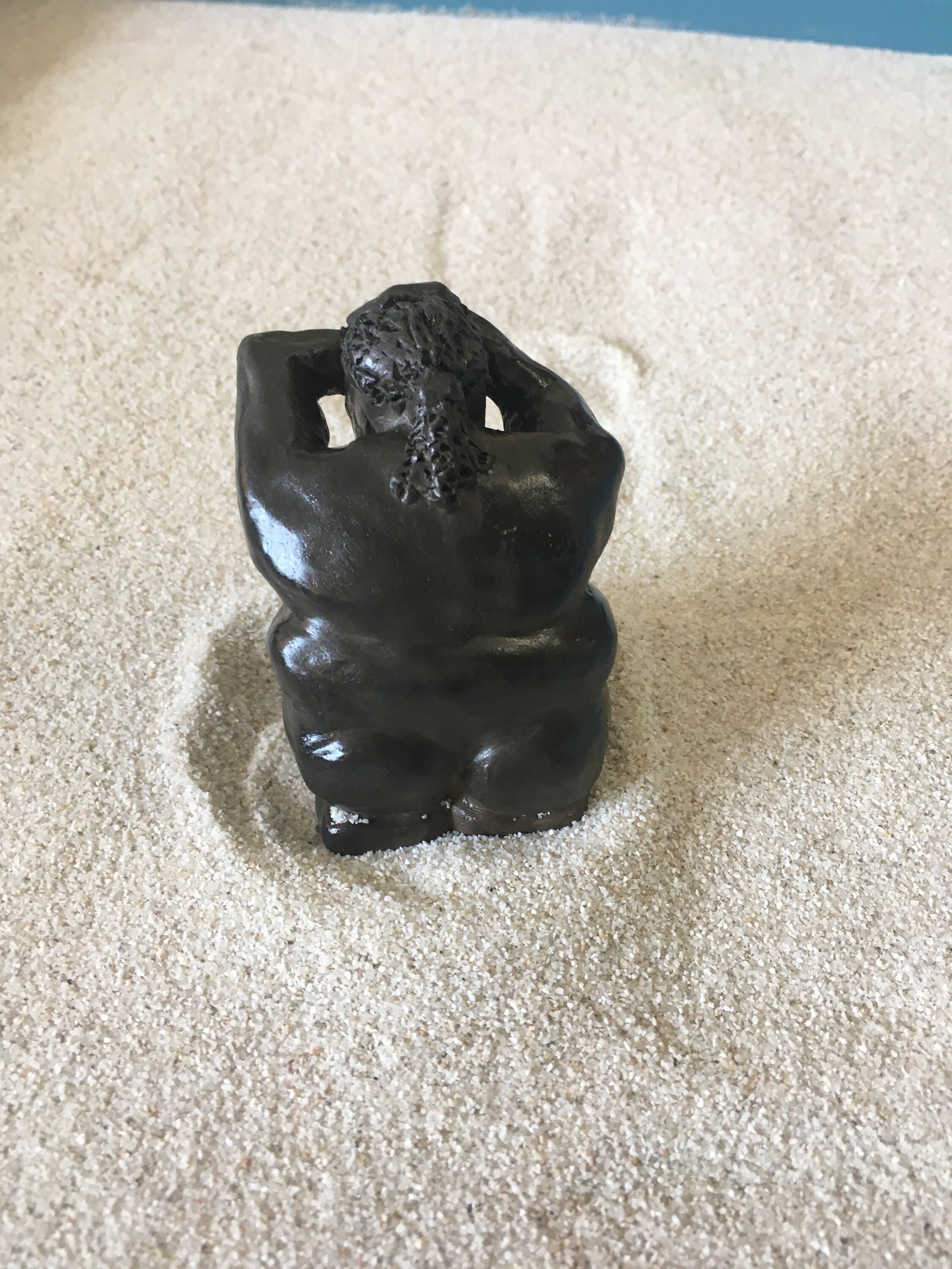 Cowering fabulous lady clay sculpture | Etsy