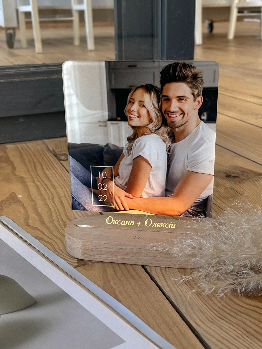 Personalized Photo Night Light, Acrylic Custom Night Light, Anniversary ...