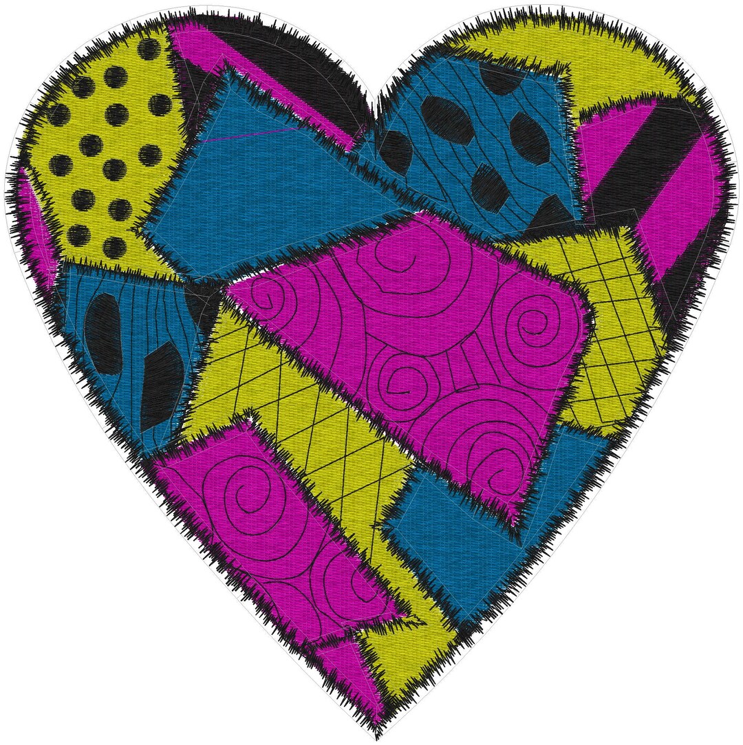 Sally Patchwork Love Heart Machine Embroidery Digital Download Dst Pes ...