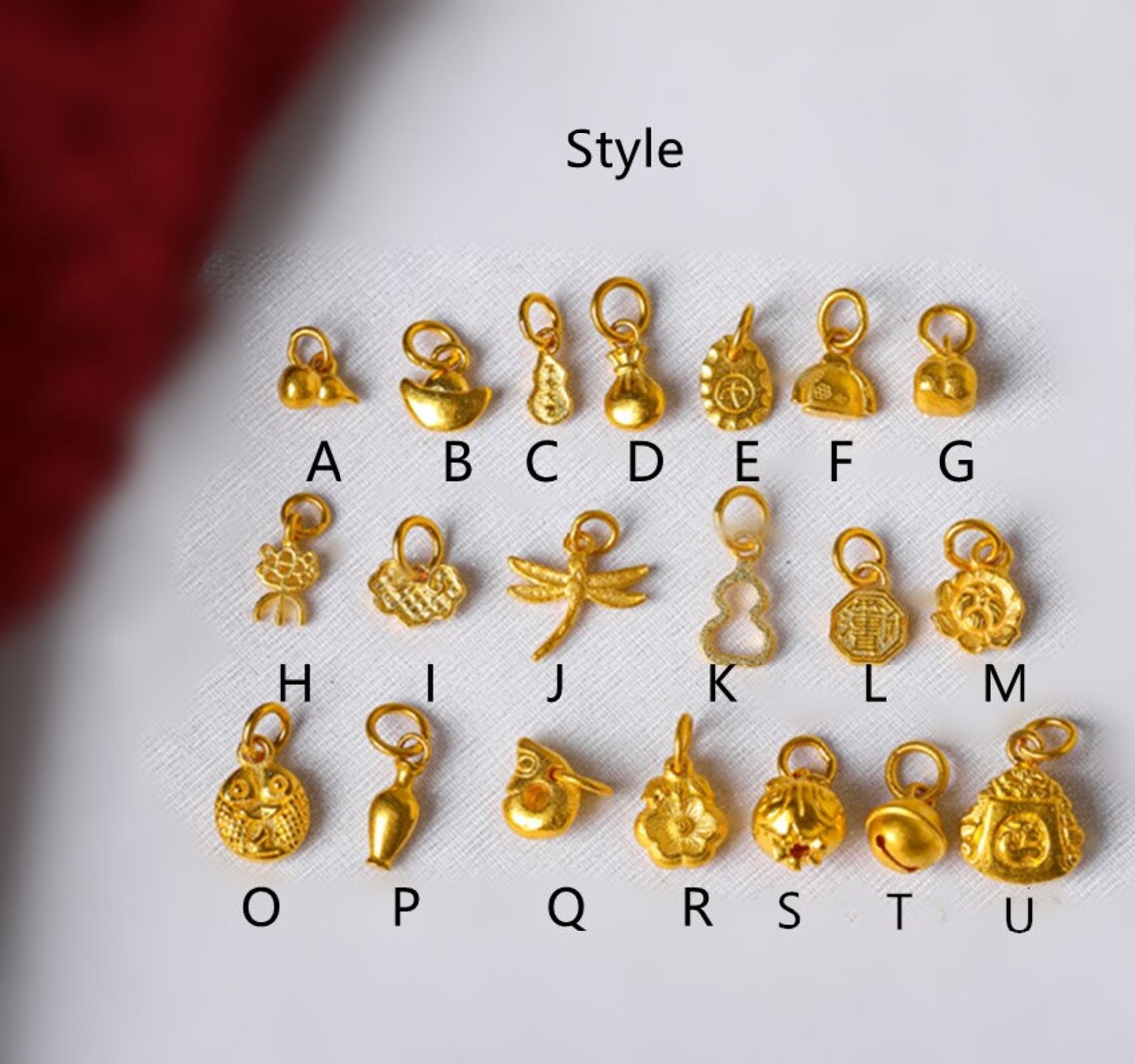 24K Pure Gold Pendant Charm Luxury Jewelry Making DIY Gifts - Etsy
