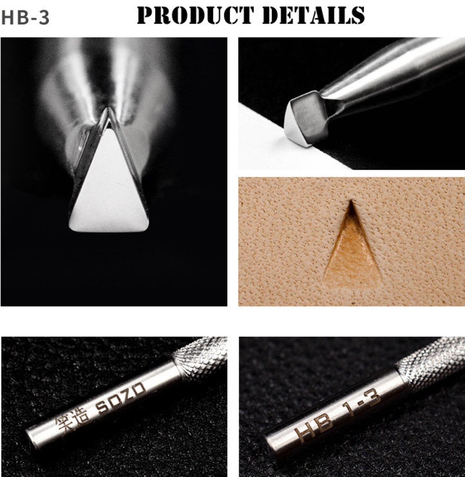 Leather Stamp Punch Tool Saddle Making Tools Non-slip Handle Carving ...