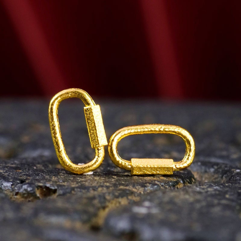 24K Pure Gold Connector Clasp Heart Shape Ellipse Luxury - Etsy Canada