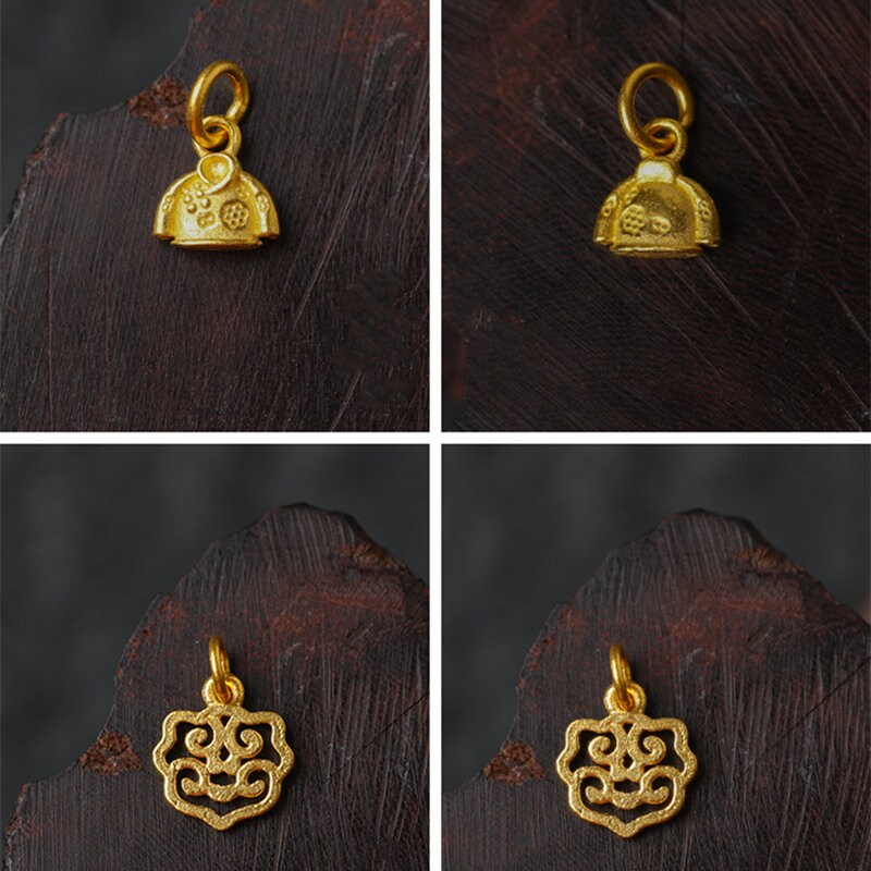 24K Pure Gold Pendant Charm Luxury Necklace Jewelry Making DIY ...
