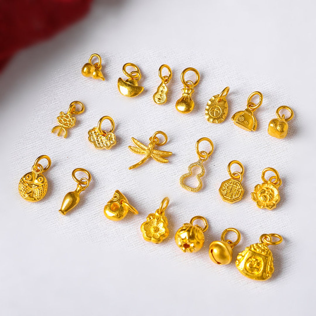 24K Pure Gold Pendant Charm Luxury Jewelry Making DIY Gifts Accessories ...
