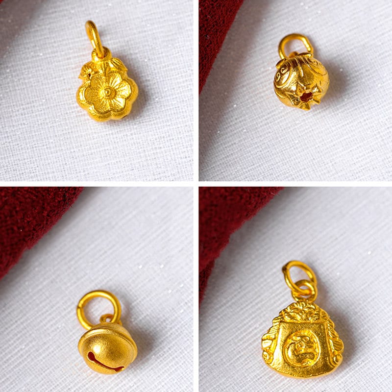 24K Pure Gold Pendant Charm Luxury Jewelry Making DIY Gifts Accessories ...