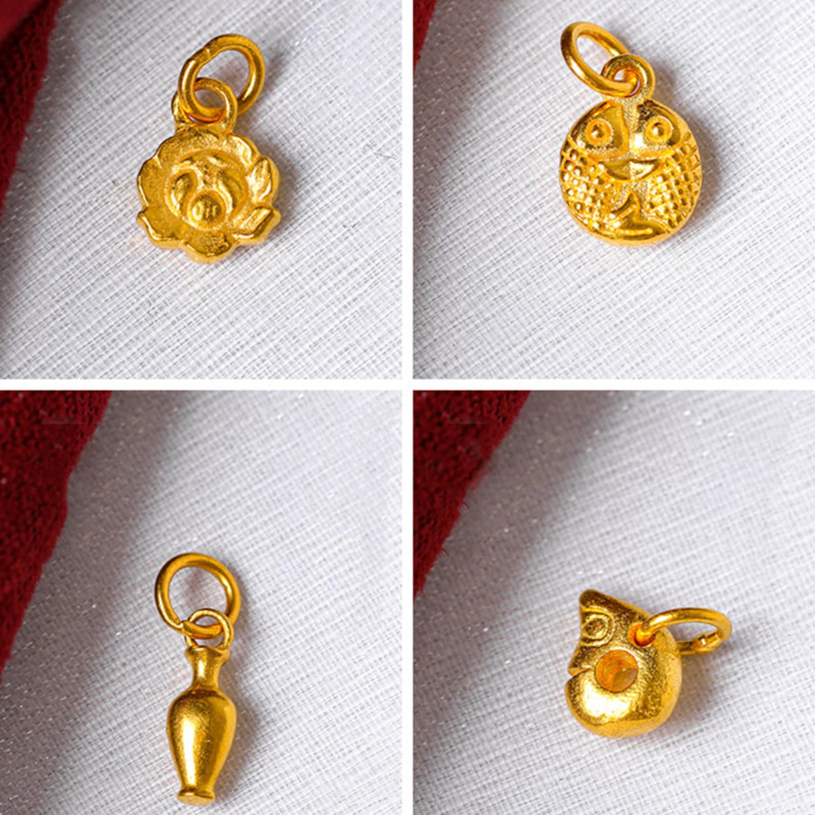 24K Pure Gold Pendant Charm Luxury Jewelry Making DIY Gifts Accessories ...