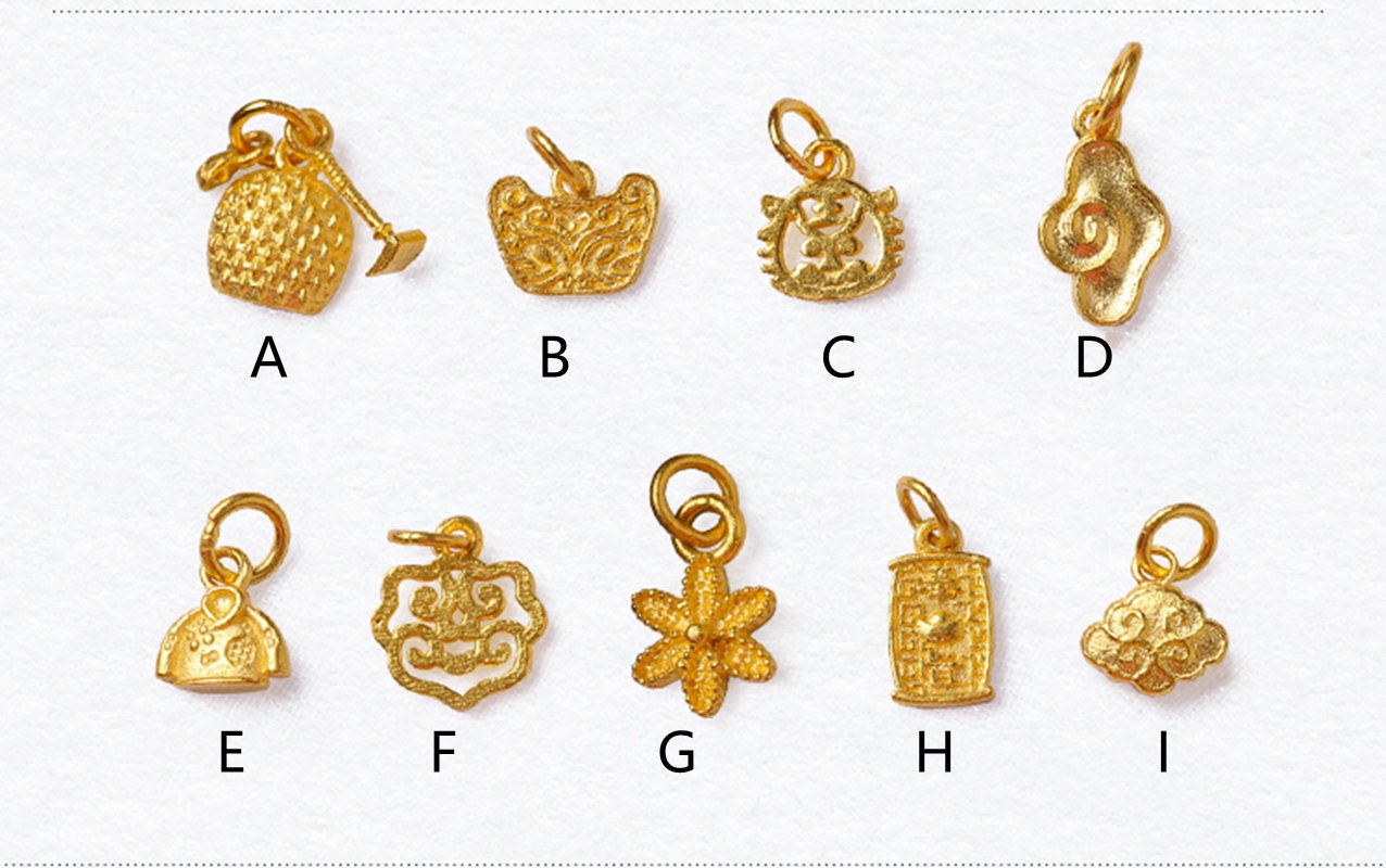 24K Pure Gold Pendant Charm Luxury Necklace Jewelry Making DIY ...