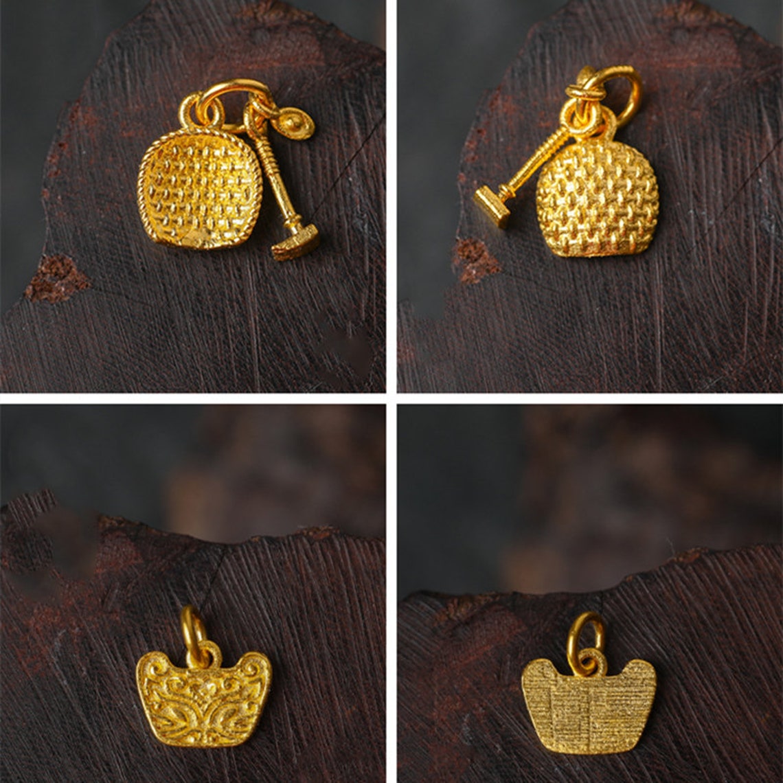 24K Pure Gold Pendant Charm Luxury Necklace Jewelry Making DIY ...