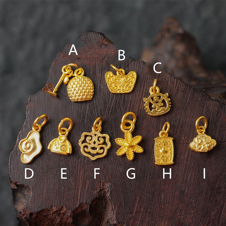 24K Pure Gold Pendant Charm Luxury Necklace Jewelry Making DIY - Etsy