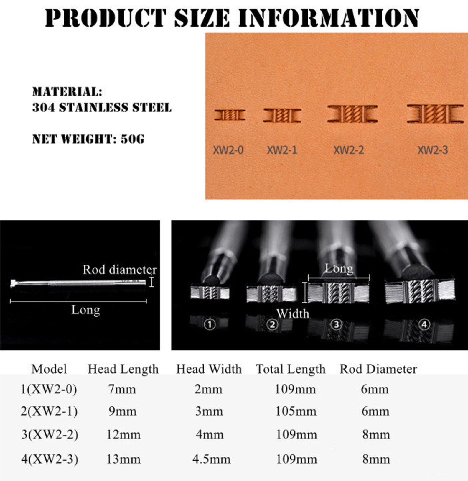 Leather Stamping Tool Saddle Making Carving Printing Handmade for ...