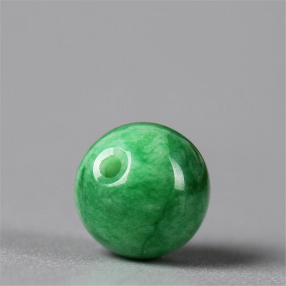 Natural Green Jade Stone Round Loose Beads for Jewelry Making - Etsy