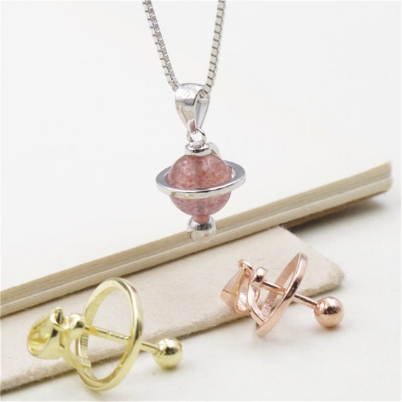 925 Sterling Silver Planet Pendant Bracelet Necklace - Etsy UK
