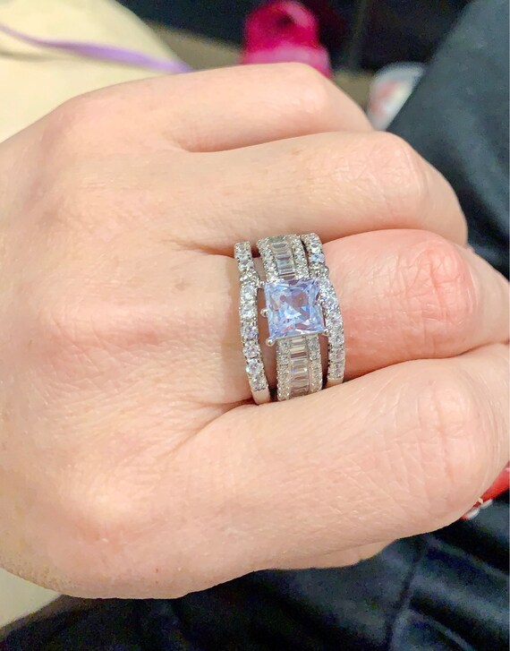 Art Deco Wedding Band Wide Band Eternity Ring Micro Pave - Etsy