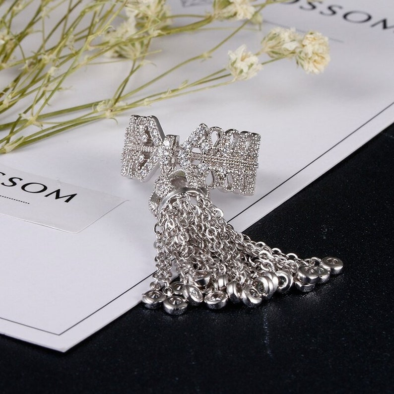 Resizable Vintage Gold Silver Rose Gold Black Tassel Ring - Etsy