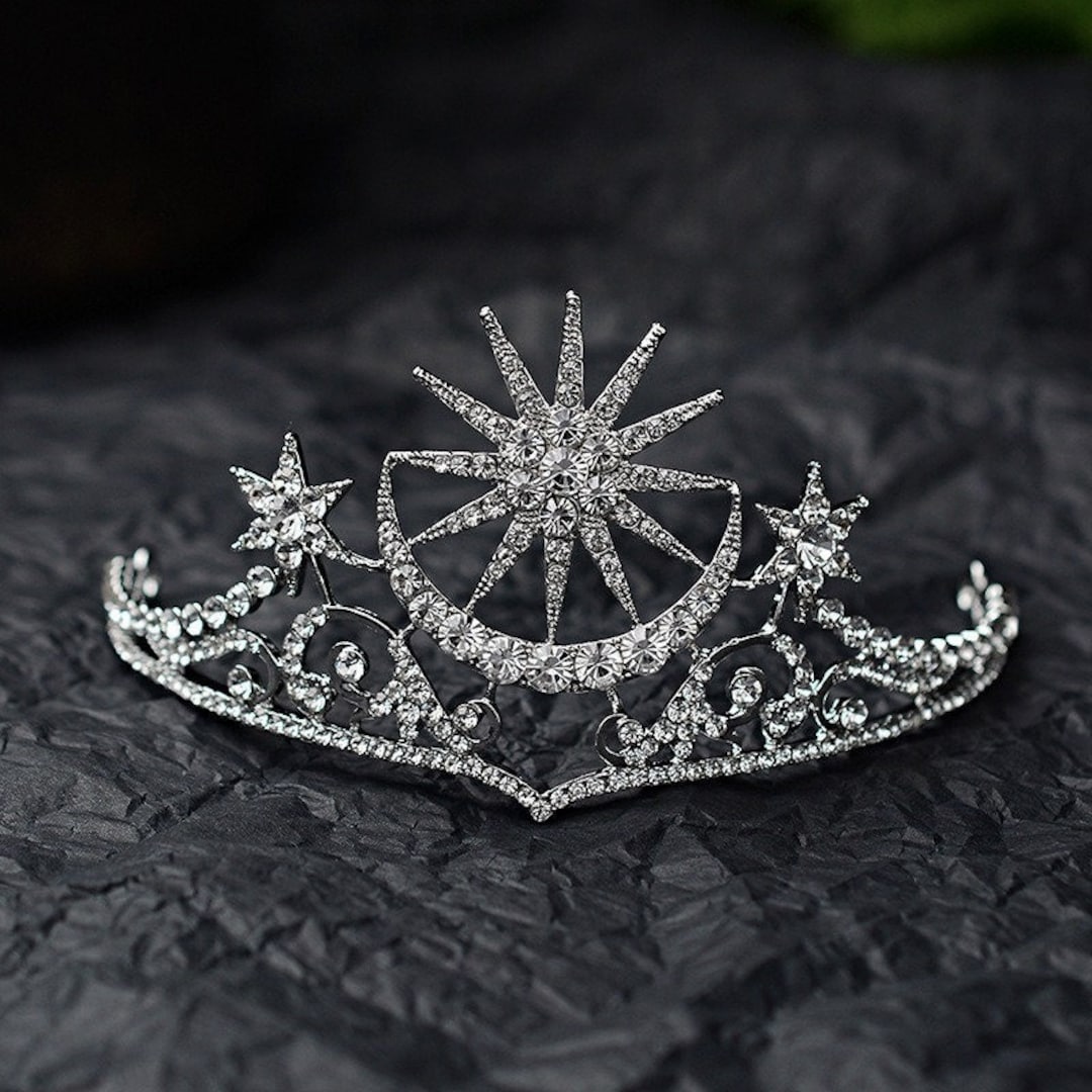 Moon and Stars Glamour Girl Tiara Moon & Stars Bridal - Etsy