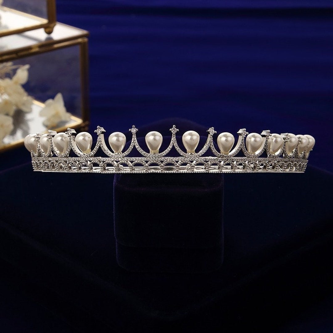 Crystal Pearl Bridal Tiaras Crown Rhinestone Pageant Bride Etsy