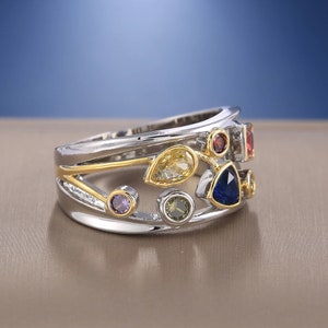 Color Stone Beautiful Cocktail Party Ring Stacking Ring - Etsy