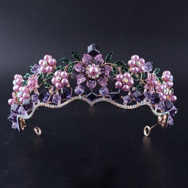 Pink Bridal Tiara - Etsy