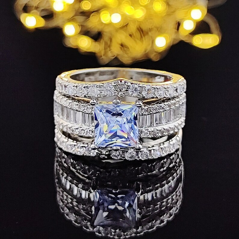 Art Deco Wedding Band Wide Band Eternity Ring Micro Pave - Etsy