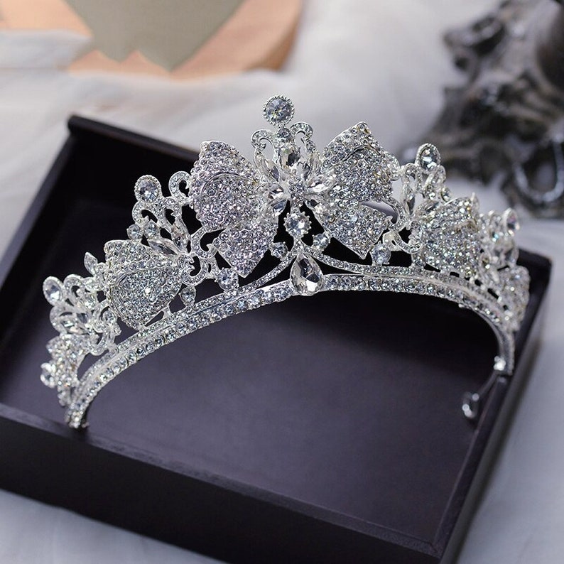Silver Bridal Tiara Wedding Crystal Rhinestone Crown Gift - Etsy