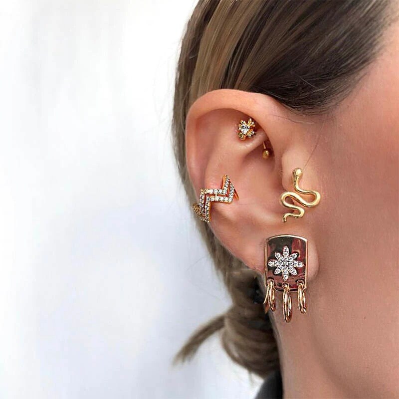 Small Snake Stud Earrings/Gold or Silver Earrings/Pretty | Etsy