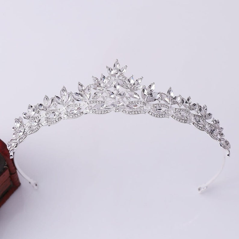 Elegant Regal Tiara Luxury Wedding Tiara Silver Crown - Etsy