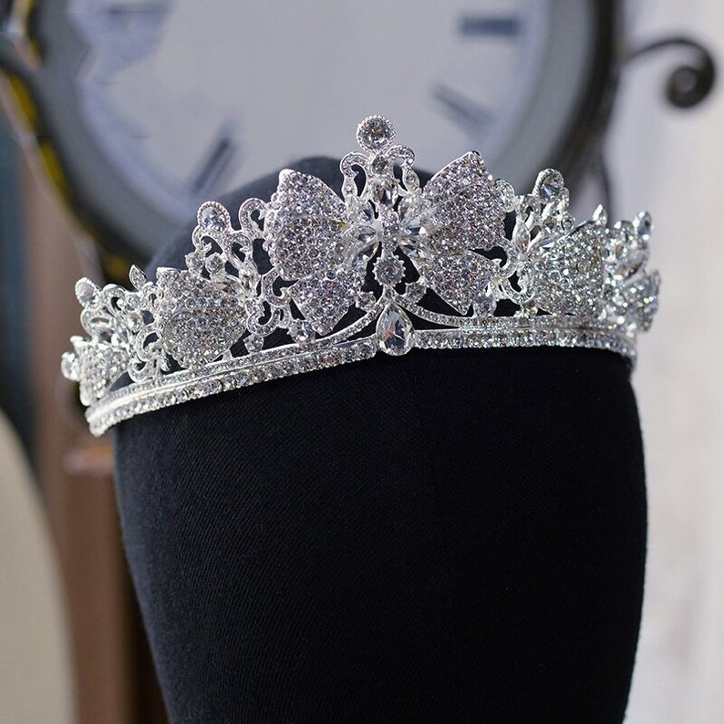 Silver Bridal Tiara Wedding Crystal Rhinestone Crown Gift - Etsy