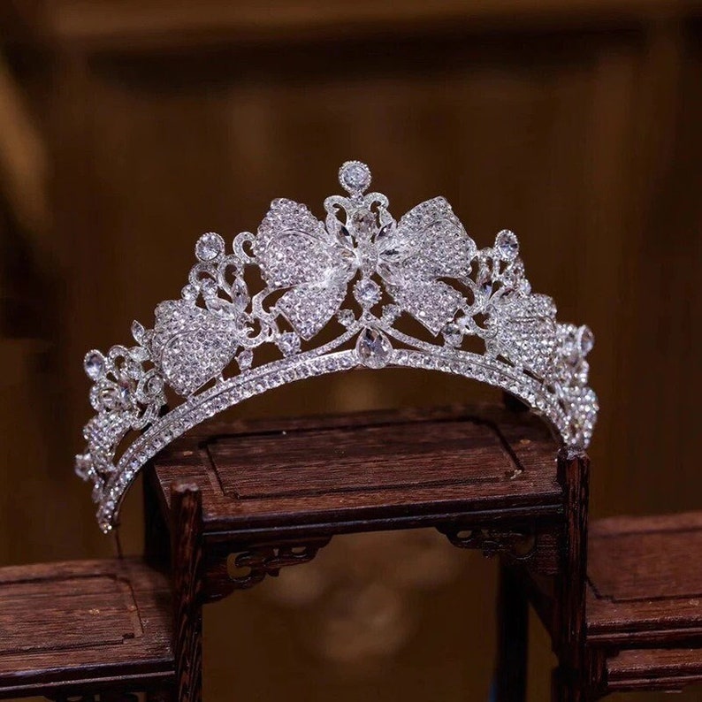 Silver Bridal Tiara Wedding Crystal Rhinestone Crown Gift - Etsy