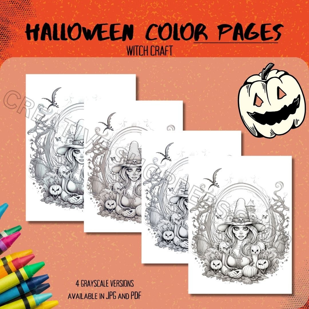 Witch Craft | Coloring Page, Halloween Witch, PRINTABLE Sheet ...