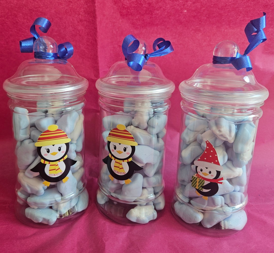 Christmas Penguin Lovers , Decorated Penguin Sweet Filled Jars, Penguin ...