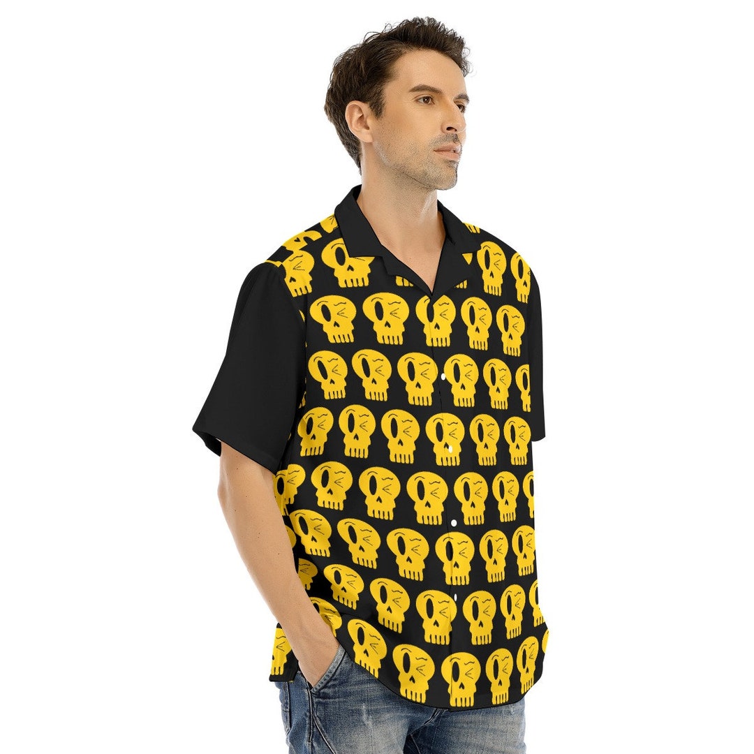 Winking Skull Button up Shirt - Etsy