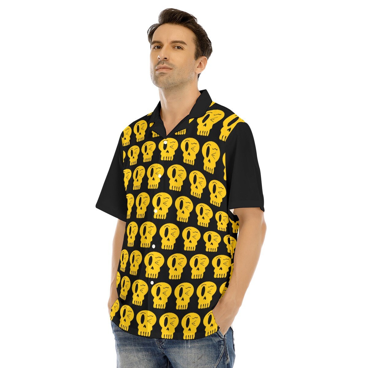 Winking Skull Button up Shirt - Etsy