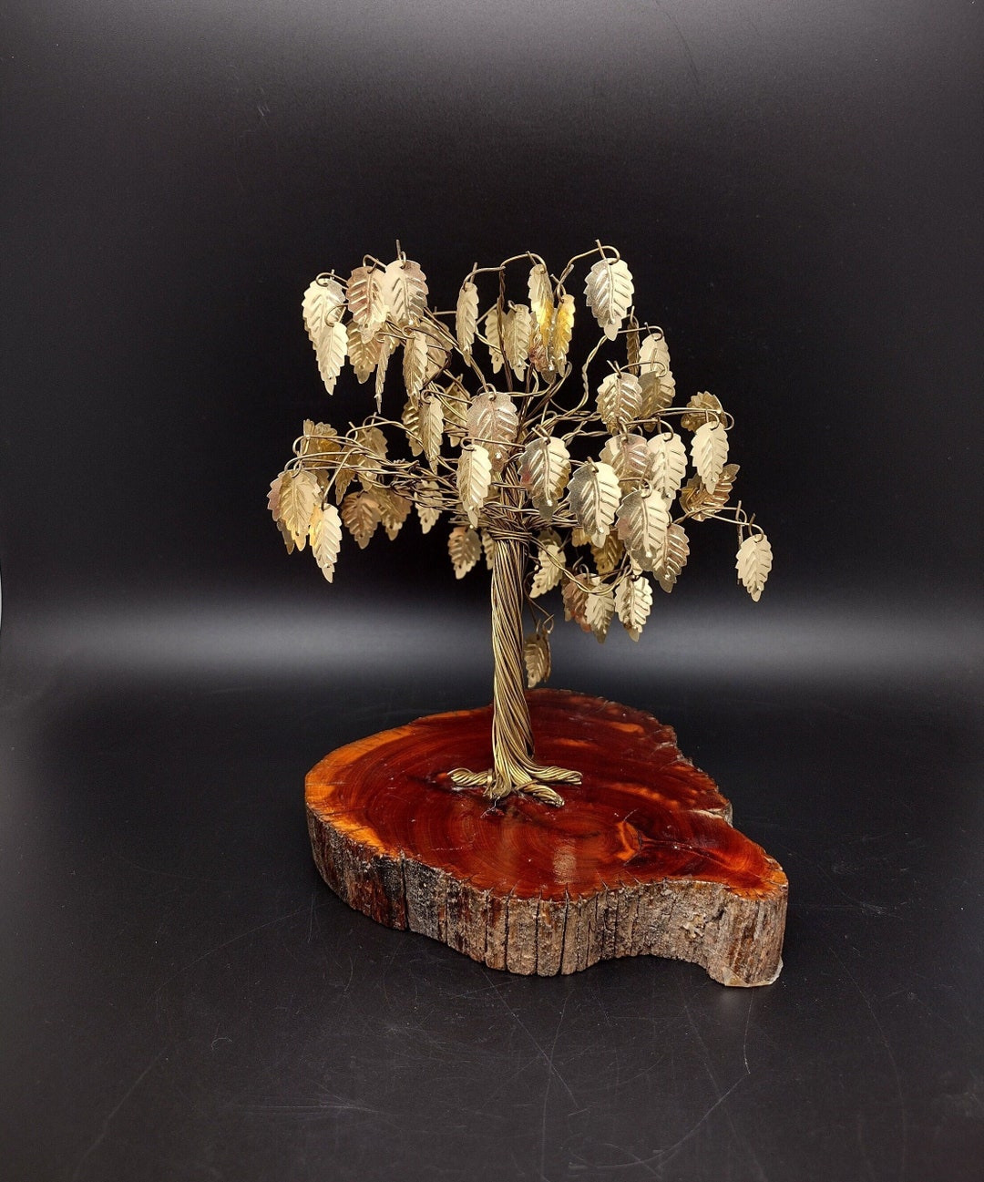 Vintage Gold Metal Shimmering Aspen Handcrafted Rocky Mountains Tree of ...