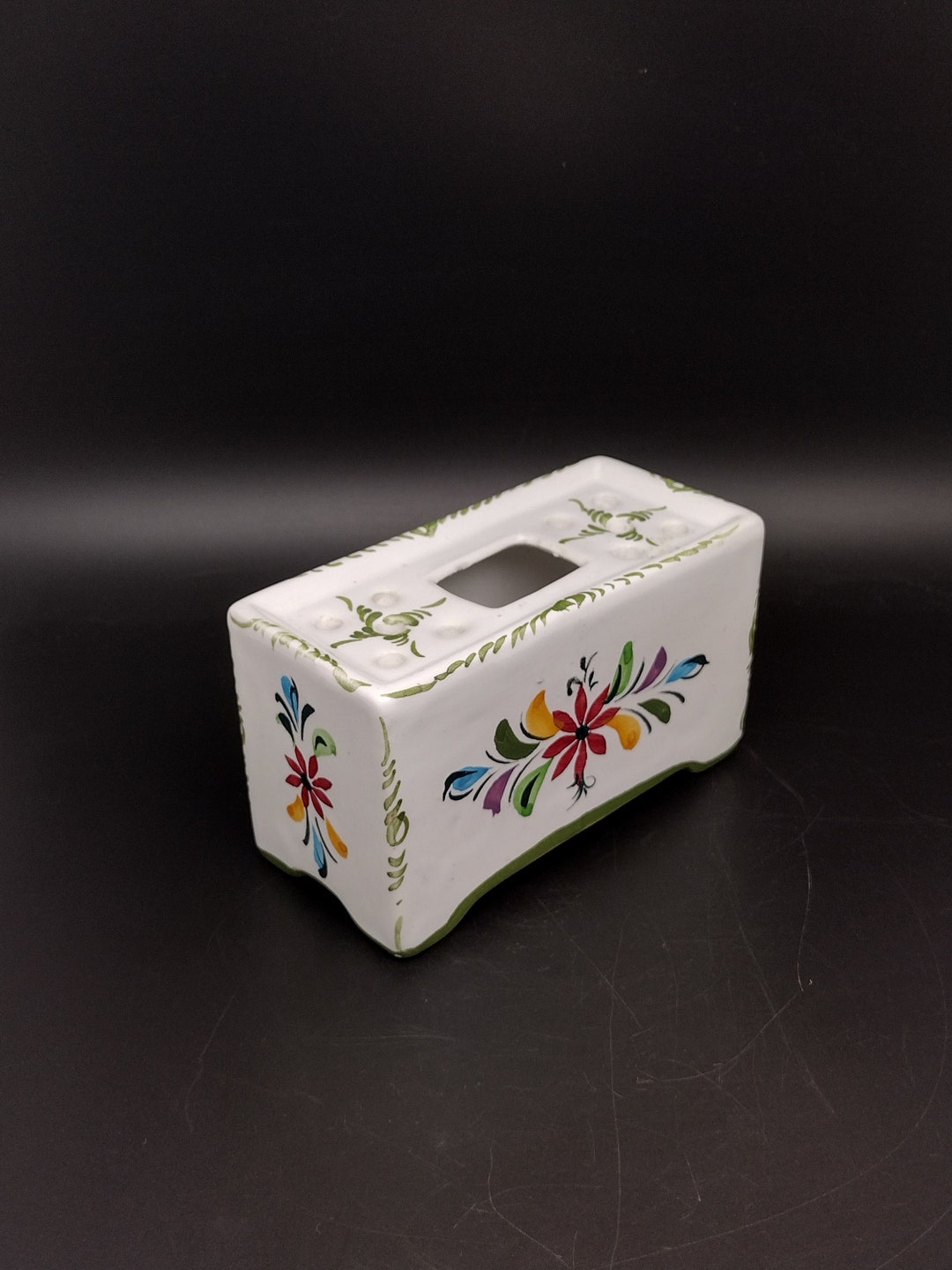 Adorable Vintage Portuguese Mini Frog Vase, Floral Pattern, Colorful ...