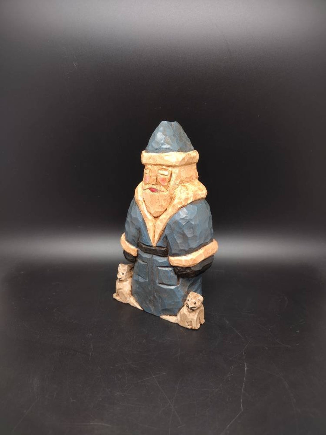 Lancy Smith Carved Wood Folk Art Santa Figurine Signed Numbered, Santa ...