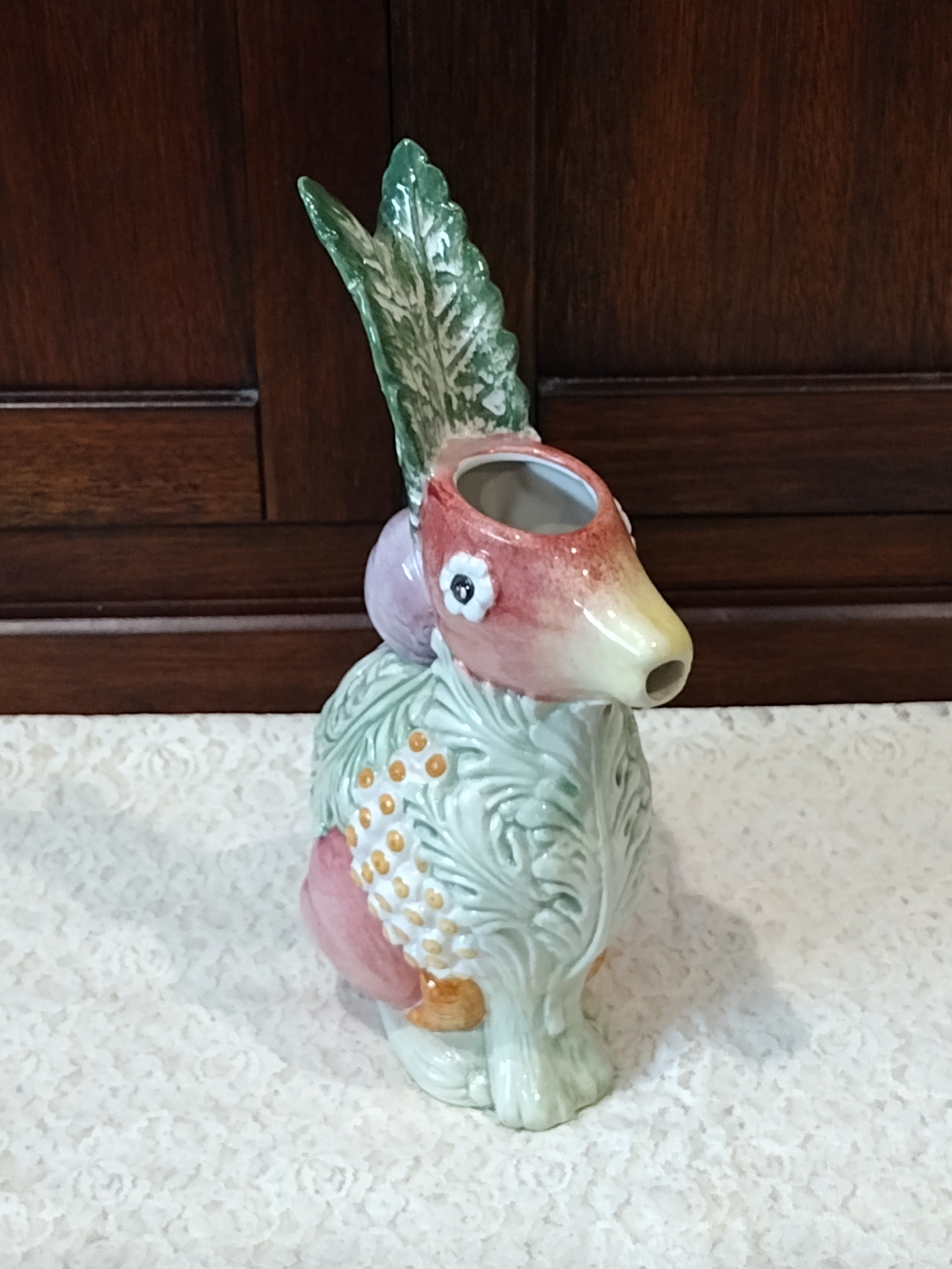 Vintage Vietri Italian Rabbit Pitcher Made of Vegetable, Made in Italy ...