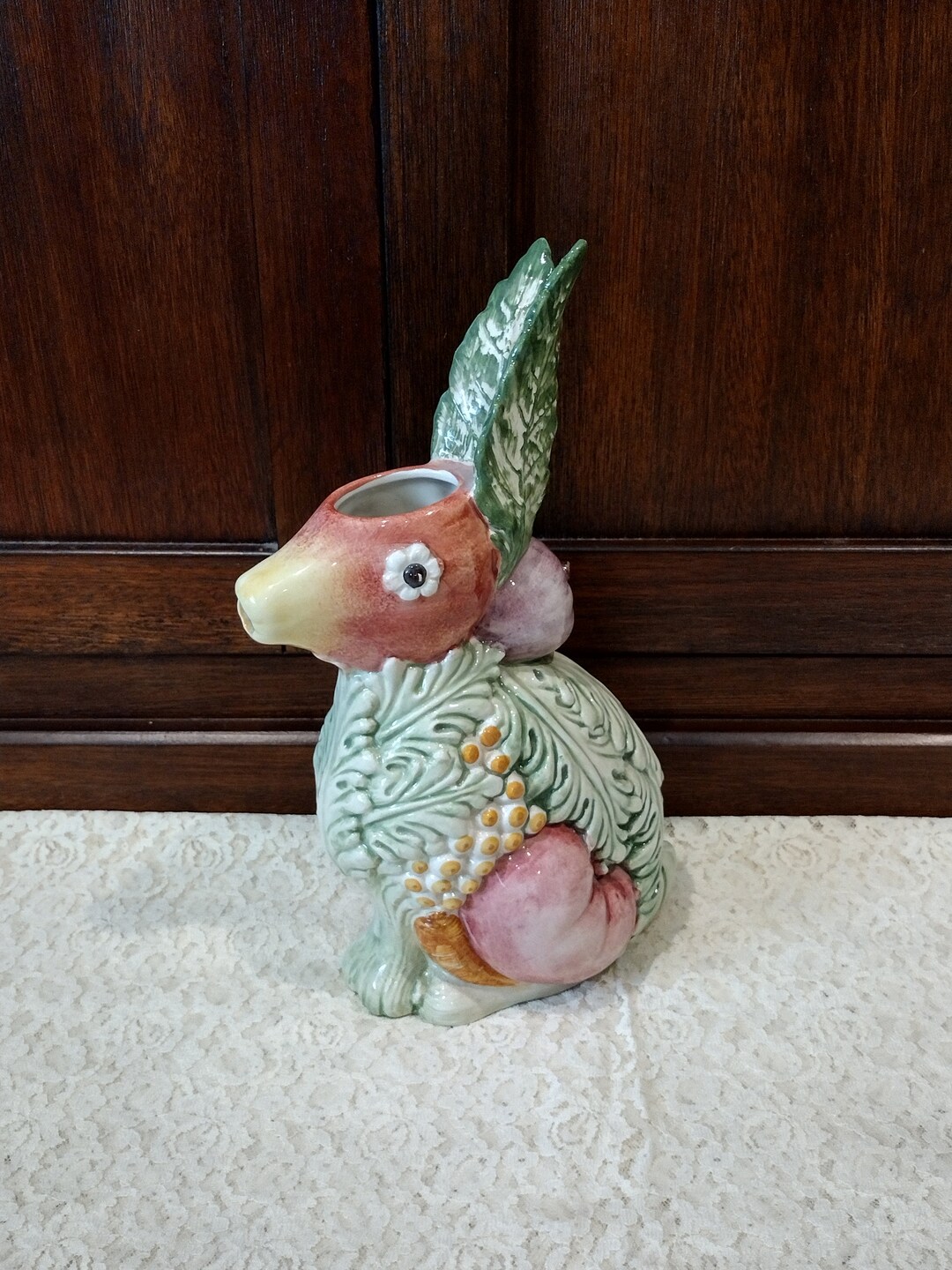Vintage Vietri Italian Rabbit Pitcher Made of Vegetable, Made in Italy ...